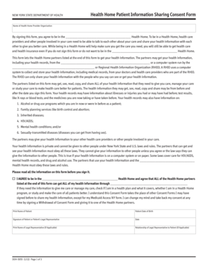 Fillable Online Health Home Patient Information Sharing Consent Form ...