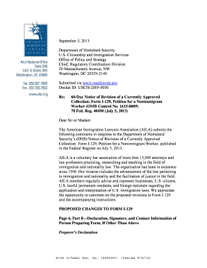 Fillable Online PROPOSED CHANGES TO FORM I-129 Fax Email Print - pdfFiller