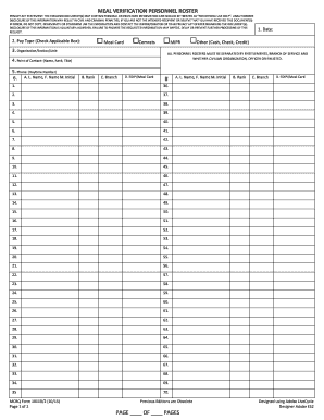 Fillable Online MEAL VERIFICATION PERSONNEL ROSTER - quanticomarinesmil ...