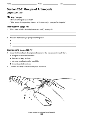 Section 28 2 Groups Of Arthropods Answer Key - Fill Online, Printable ...