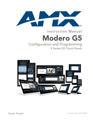 Fillable Online Modero X Series G5 Programming Guide The Modero X Series G5 line of touch panels ...