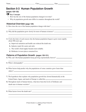 Section 5 3 Human Population Growth - Fill Online, Printable, Fillable ...