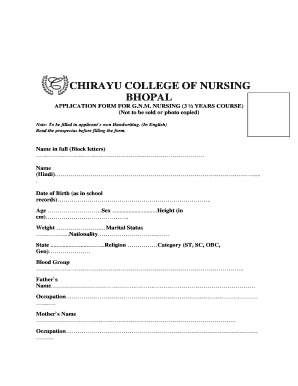 Fillable Online Download APPLICATION FORM FOR GNM NURSING Fax Email ...