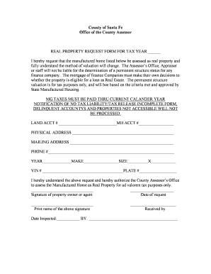 Fillable Online REAL PROPERTY REQUEST FORM Fax Email Print - pdfFiller