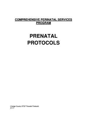 Fillable Online Prenatal Protocols Prenatal Protocols Fax Email Print - pdfFiller