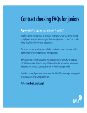 Fillable Online Contract checking FAQs for juniors Fax Email Print ...