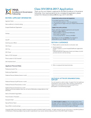 Fillable Online mha SECTION I APPLICANT INFORMATION COMPLETED ...