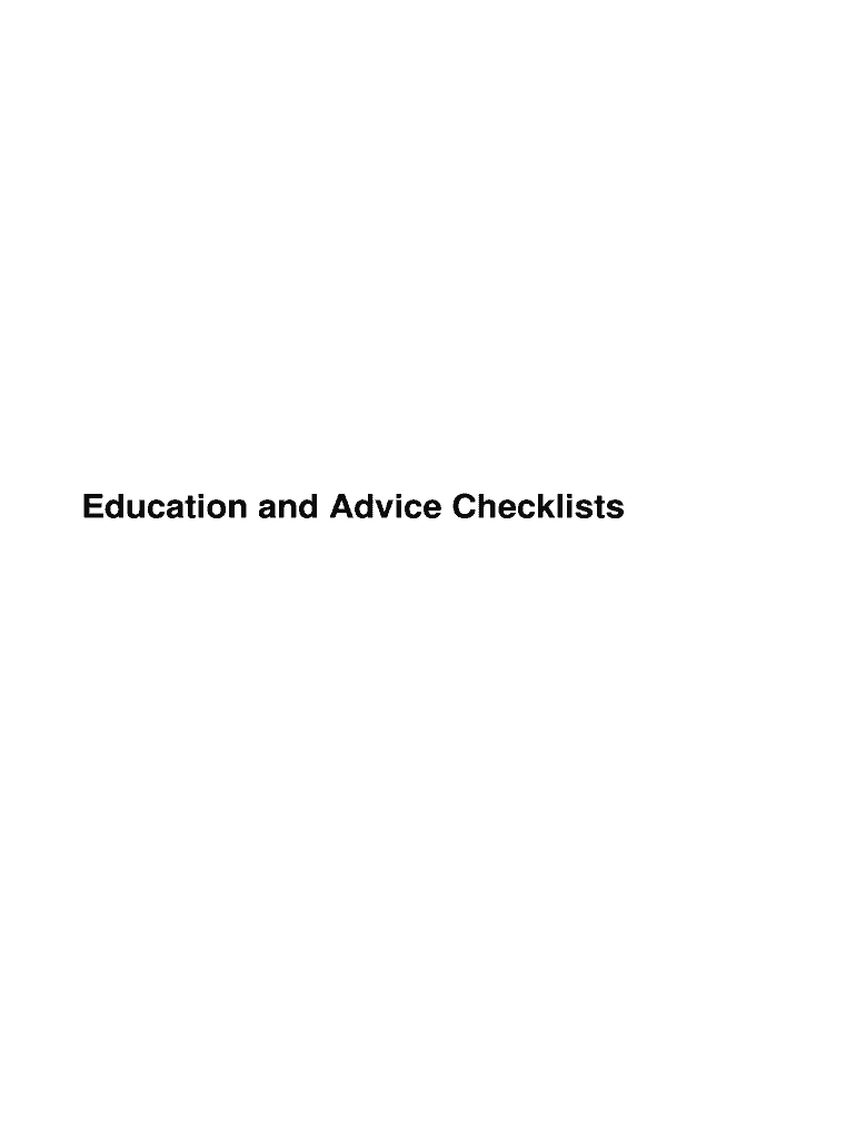Fillable Online Education and Advice Checklists - NHS Lothian Fax Email ...