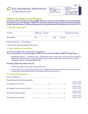 Fillable Online SIMPLE IRA Rollover Certification Use this form ONLY if ...