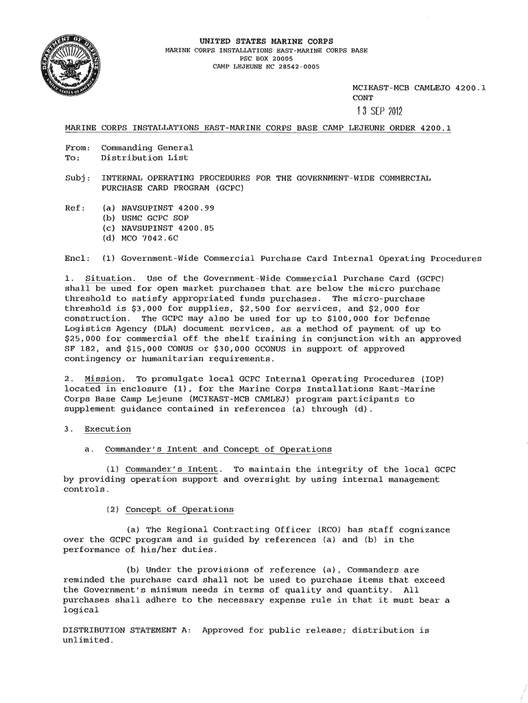 Fillable Online 1 3 SEP 2012 - Marine Corps Installations East Fax ...