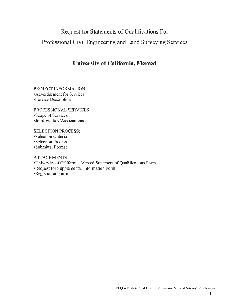 Fillable Online rfp-rfq ucmerced RFQ Land Surveying and Civil Engineering 20140417 draft - rfp ...