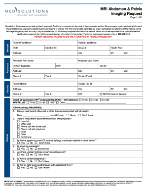 Fillable Online sh lsuhsc MRI Abdomen Pelvis Imaging Request Fax Email Print - pdfFiller