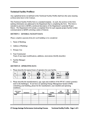 Fillable Online Form - Technical Facility Profiledotx Fax Email Print ...