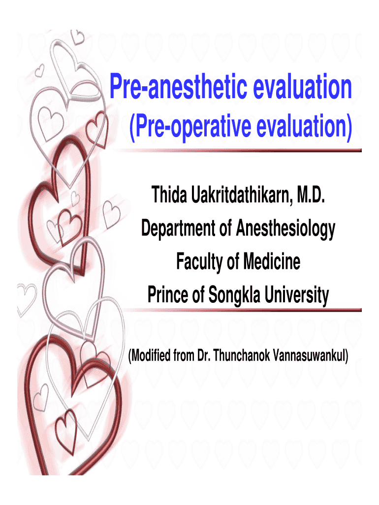 Fillable Online Pre-anesthetic evaluation Fax Email Print - pdfFiller