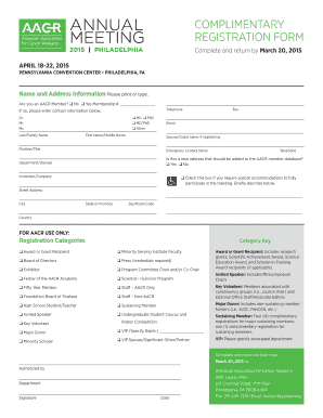 Fillable Online COMPLIMENTARY REGISTRATION FORM Fax Email Print - pdfFiller