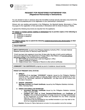 Fillable Online REQUEST FOR REGISTERED PARTNERSHIP VISA Fax Email Print ...