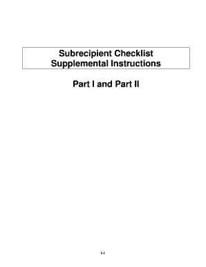 Fillable Online ca-cpi SUBRECIPIENT CHECKLIST PART I and PART II - ca ...