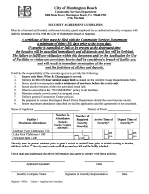 Fillable Online SECURITY AGREEMENT GUIDELINES Fax Email Print - pdfFiller
