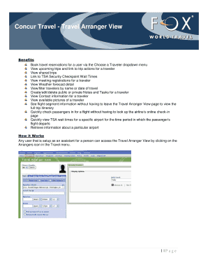 Fillable Online Concur Travel - Travel Arranger View Fax Email Print ...