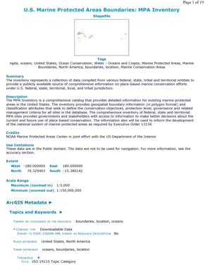 Fillable Online Page 1 of 19 US Marine Protected Areas Boundaries MPA ...