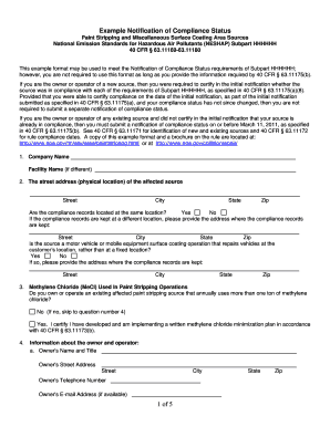 Fillable Online Example Initial Notification - ourairorg Fax Email ...