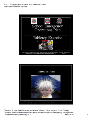 Fillable Online School Emergency Operations Plan Exercise ...