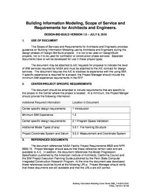 Fillable Online hq nasa Building Information Modeling Scope of Services ...