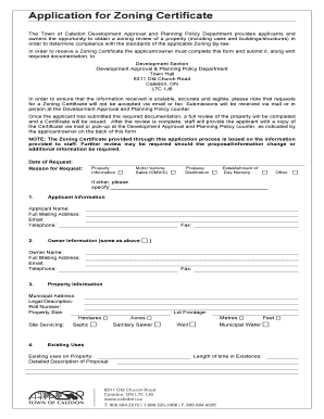 Fillable Online Application for Zoning Certificate zoning review Fax ...