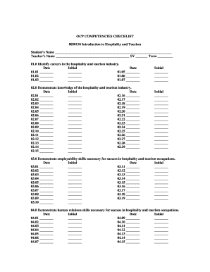 Fillable Online adulted monroe k12 fl OCP COMPETENCIES CHECKLIST ...