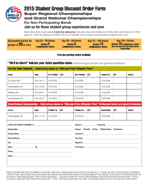 Fillable Online 2015 Student Group Discount Order Form Fax Email Print - pdfFiller
