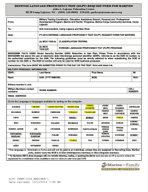 Fillable Online DLPT FORM-1230 MARINES-1 - MCCS Lejeune-New River Fax ...