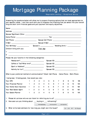 Fillable Online Mortgage Planning Package - loantoolboxcom Fax Email ...