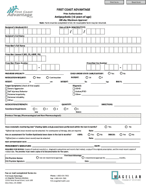 Fillable Online Print Form Reset Form FIRST COAST ADVANTAGE Prior ...