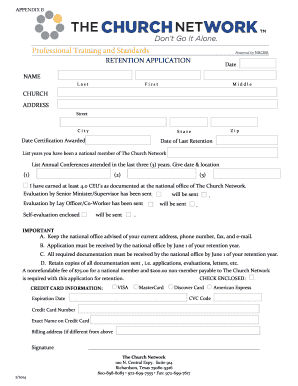 Fillable Online RETENTION APPLICATION - nacbanet Fax Email Print ...
