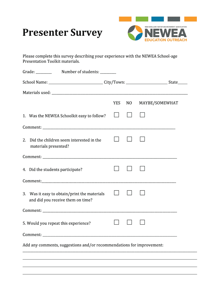 Fillable Online newea C-03 Presenter Surveydocx Fax Email Print - pdfFiller