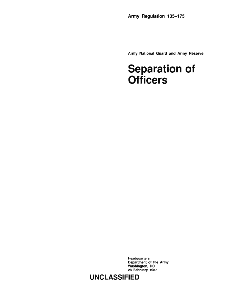 Fillable Online Army Regulation 135175 Fax Email Print - pdfFiller
