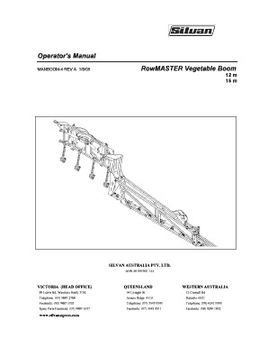 Fillable Online Operators Manual MANBOOM-4 REV A 1805 RowMASTER ...