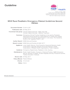 Fillable Online NSW Rural Paediatric Emergency Clinical Guidelines ...