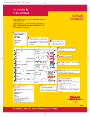 Fillable Online wwex How to complete the DHL Domestic Waybill 1-800 ...