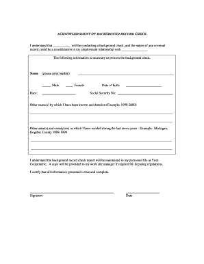 Fillable Online uwcc wisc 4 - Background Check Employee ...