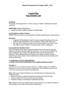 Fillable Online Lesson Plan Egg Osmosis Lab Fax Email Print - pdfFiller