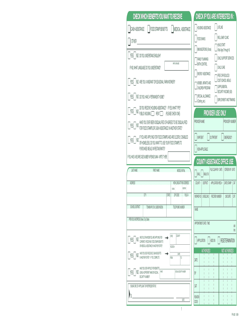 Fillable Online THIS County Assistance Office Language assistance will ...