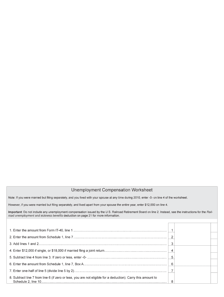 Fillable Online Unemployment Compensation Worksheet Fax Email Print ...