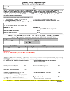 Fillable Online hr utah INSTRUCTIONS FOR COMPLETING THE ADDITIONAL ...