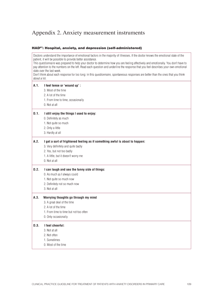 Fillable Online Anxiety measurement instruments Fax Email Print - pdfFiller