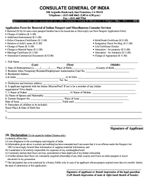 Fillable Online CONSULATE GENERAL OF INDIA - Cntravel Fax Email Print ...