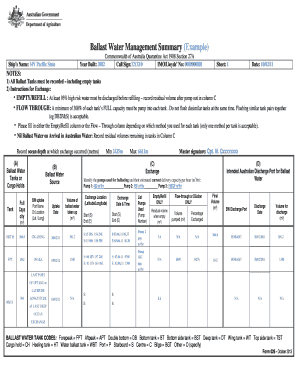 Fillable Online Ballast Water Management Summary (Example) Fax Email Print - pdfFiller