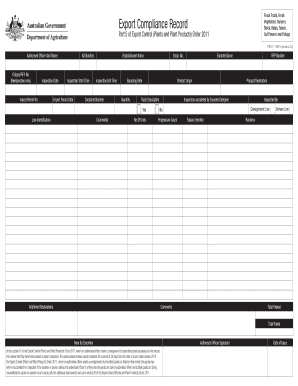 Fillable Online Fresh Fruits Fresh Export Compliance Record Fax Email ...