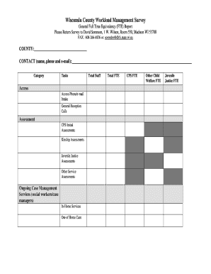 Fillable Online ncwwi Wisconsin County Workload Management Survey Fax ...