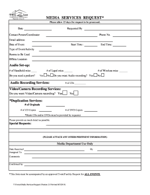 Fillable Online mzprogressive MEDIA SERVICES REQUEST - Mt Zion ...